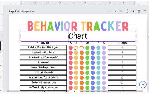 Behavior Tracker For Kids | Reward Chart | Printable & Editable Canva ...