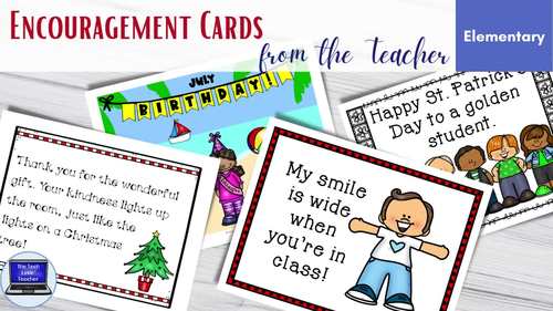 Encouragement Cards: Holiday Cards from the Teacher BUNDLE | TPT