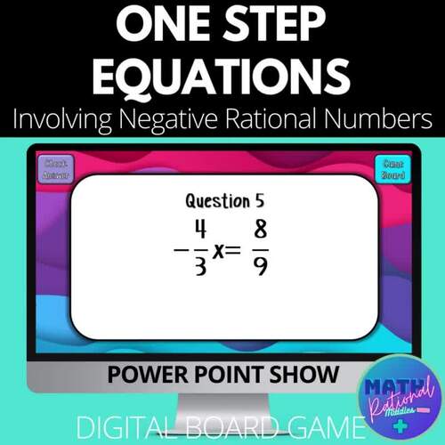 One Step Equations Involving Negative Rational Numbers by Math Rational ...