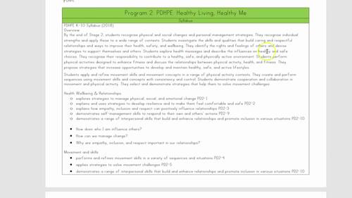 Editable Stage 2 PDHPE Syllabus Healthy Me, Benefits of Healthy Living ...