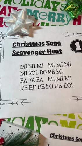 Christmas Song Scavenger Hunt Game- A Fun Activity for your Choirs!