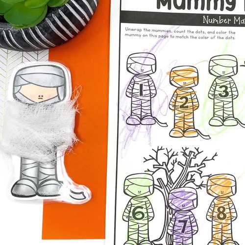 Mummy Math Number Matching Activity by Turner Tots | TPT