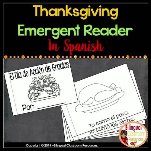 Thanksgiving Spanish Emergent Reader-El Día de Acción de Gracias