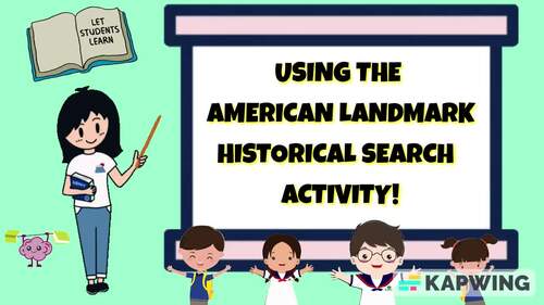 United States Map Social Studies History Activity - American Landmarks