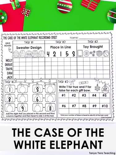 Christmas Escape Room Math Challenge Minimal Printing and No Locks ...