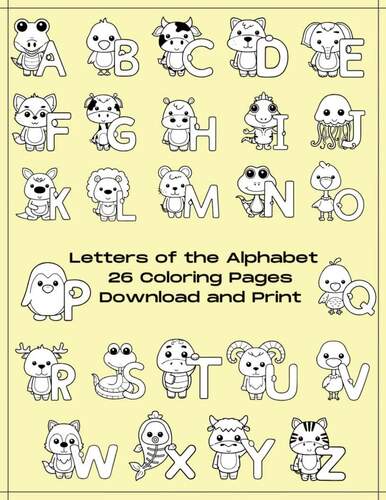 Letters of the Alphabet 26 Coloring Pages PLUS/ABCs to Color/Fun With ABCs
