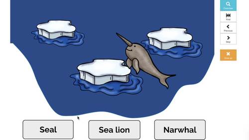 Distance learning with BOOM CARDS - *Polar animals* by The kinder teacher