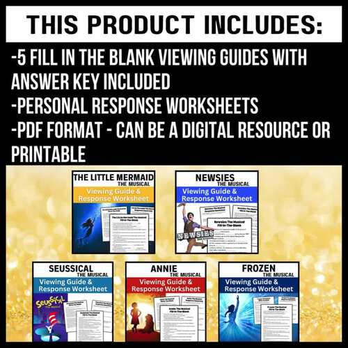 Middle School Broadway Bundle → 5 Musicals: Viewing Guides & Response ...