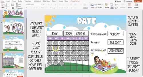 SPANISH Spring Morning Meeting with Bitmoji by Bilingual Teacher Hive