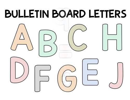 Printable Calm Colors Bulletin Board Letters, Large Alphabet Letters ...