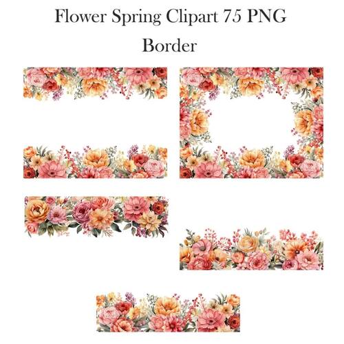 Flower Spring Clipart, Floral Border by PinkPearly Design | TPT