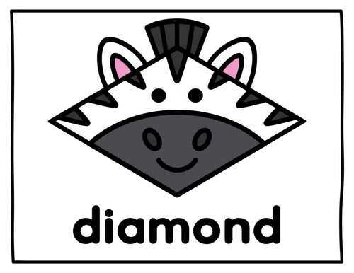 Zebra-Themed 2D Shapes Classroom Posters & Pocket Chart Cards for ...