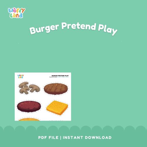 Burger Pretend Play, Build a Burger Game, Burger Dramatic Play, Bund ...