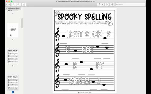 Halloween Music Activities | Printables by musicpluscoffee | TPT