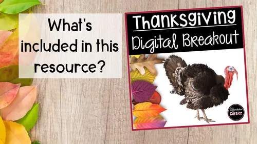 Thanksgiving Escape Room Breakout by Differentiation Corner | TpT