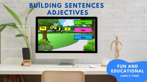 Building sentences - adjectives by Luna's Yard | TPT