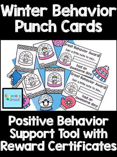 Behavior management punch cards and reward set Winter theme by ...