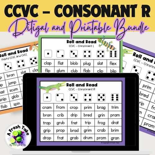 CCVC – Consonant R Roll & Read |Phonics Games| Digital PLUS Printable ...