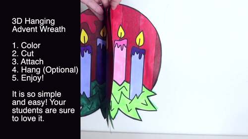 3D Hanging Advent Wreath Craft | Perfect for Catholic Christmas Coloring