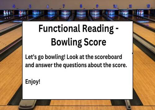 Bowling Scores - Functional Reading Boom Card Bundle by Limitless ...