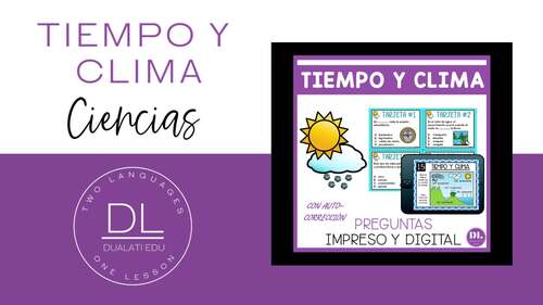Tiempo y Clima Tarjetas de Trabajo | Weather and Climate Task Cards Spanish