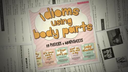 10 Idioms Using Body Parts - Posters, Quiz, Worksheets - Digital and Print