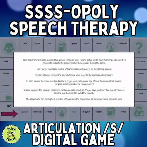 Articulation Activity S ARTIC-OPOLY Speech Therapy Digital Board Game