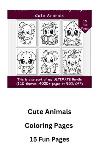 Kawaii Animals Coloring Pages for Kids | Animals Coloring Sheets ...