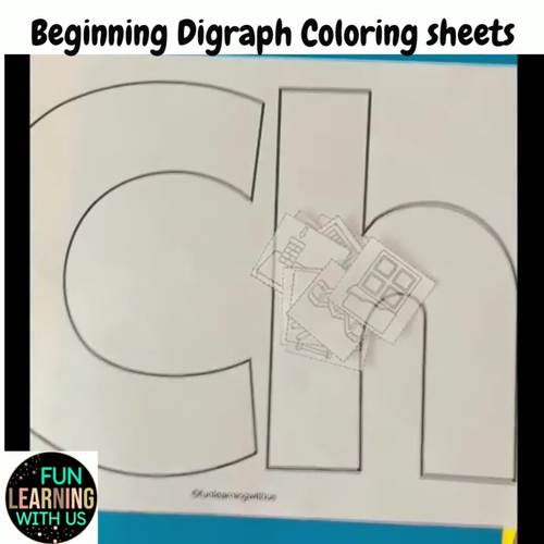 Beginning Consonant Digraph Coloring Sheets | Ch Th Sh Ph Wh Phonics Center