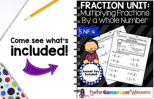 Fraction Unit - Multiplying Fractions by a Whole Number Worksheets