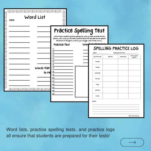 Spelling Notebook by The Type A Educator | TPT