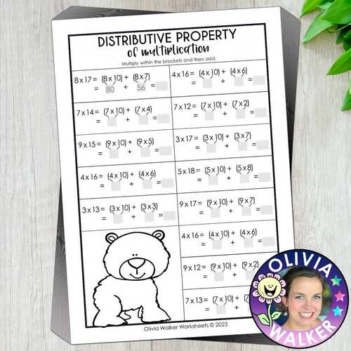 Distributive Property of Multiplication Worksheets, Math Strategy ...