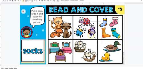Suffixes -s and -es - Digital Read and Cover Activity | Google Slides