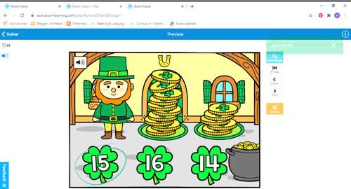 BOOM CARDS San Patricio: Contar números 20-St. Patrick's Day Distance ...