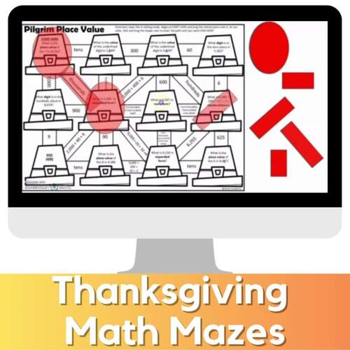 3rd Grade Thanksgiving Math Activities - Digital and Printable Math Mazes