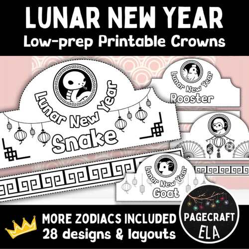 2025 Year of the Snake Crown Craft Templates for Lunar New Year and Beyond