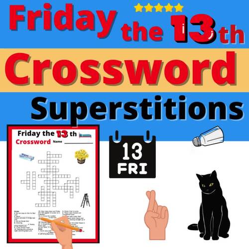 Friday the 13th Crossword Puzzle Vocabulary Activity No Prep Fun Day