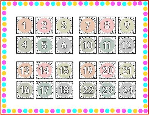 Printable Boho Number Labels, Classroom Calendar Number, Editable Numbers
