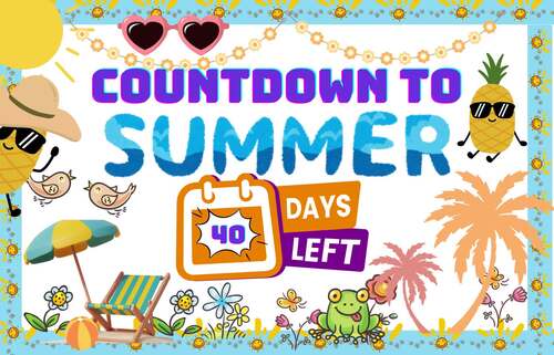Countdown to Summer Bulletin Board Kit | Groovy Summer Classroom Decor