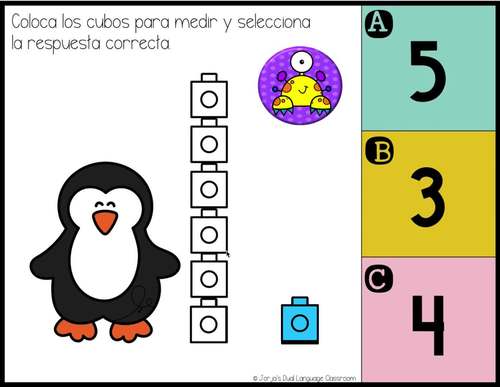 Midiendo longitud y altura DIGITAL para Seesaw™ y Google Slides™