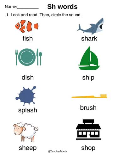 Phonics Sound sh by TeacherMaria | TPT