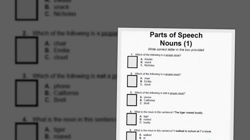Nouns Word Worksheets Incl Common Proper Compound and Collective K 1st ...
