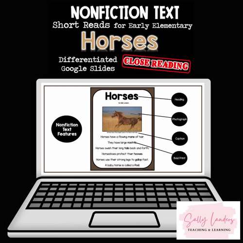 HORSES Nonfiction CLOSE READING Print & Digital Pack by Sally Landers