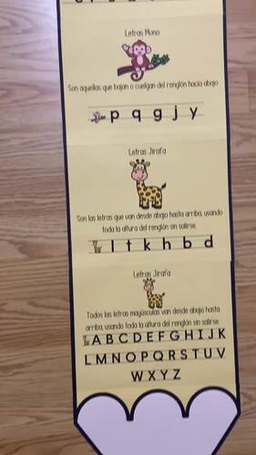 Cartel de Escritura en Forma de Lápiz | Letras Tortuga, Mono y Jirafa