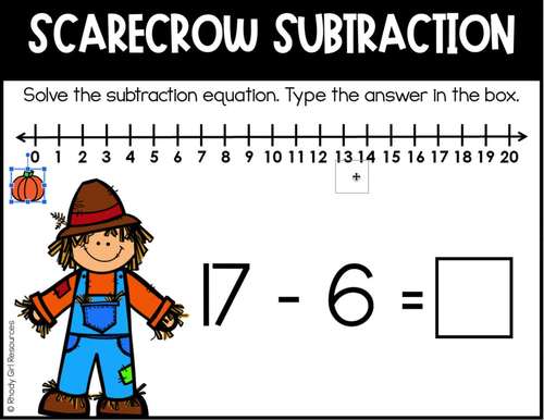 Scarecrow Subtraction for Google Slides™ by Rhody Girl Resources