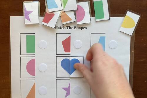 Shape Matching Halves Puzzle Symmetry Visual Discrimination Math Game ...