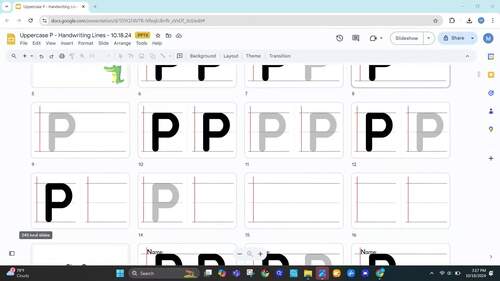 Dotted Handwriting Paper Uppercase P | Primary Lined Writing Practice ...