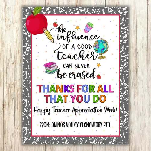 Editable Teacher Appreciation Signs, THREE VERSIONS, Teacher ...
