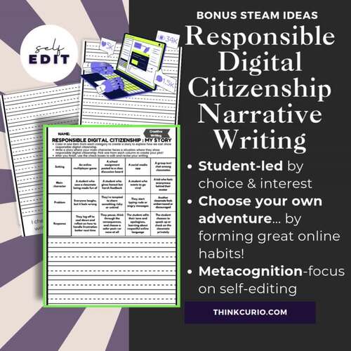 Digital Citizenship Story Writing Activity Sub Plan 2nd 3rd 4th 5th
