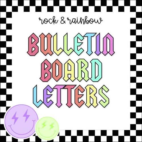 Rock and Rainbow Classroom Decor - Bulletin Board Letters, Numbers ...